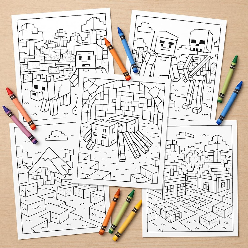 Pixel Coloring Sheets - Etsy