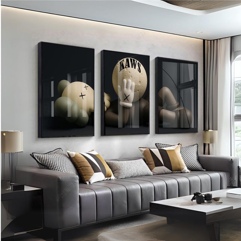 Wall Art Bedroom Kaws - Etsy UK