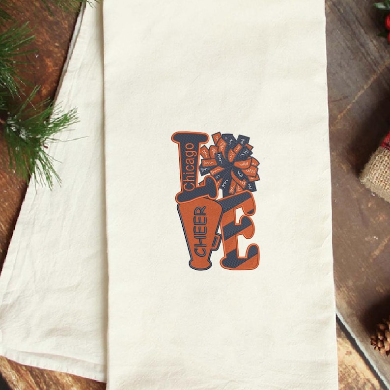 Chicago Cheer Machine Embroidery Design File, LOVE Cheerleading ...