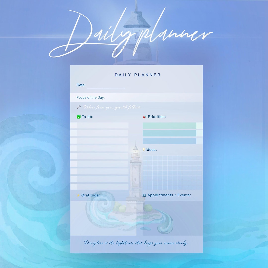 Minimalist Daily Planner | Printable & Digital PDF | Focus, Gratitude ...