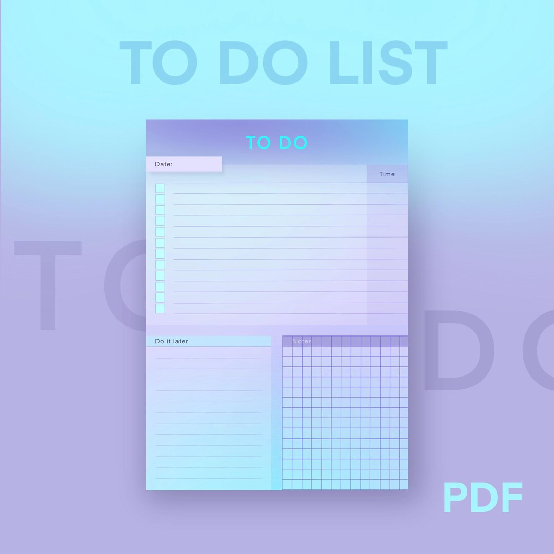 Stylish to Do List Printable, Modern Daily Planner, A4 & US Letter PDF ...