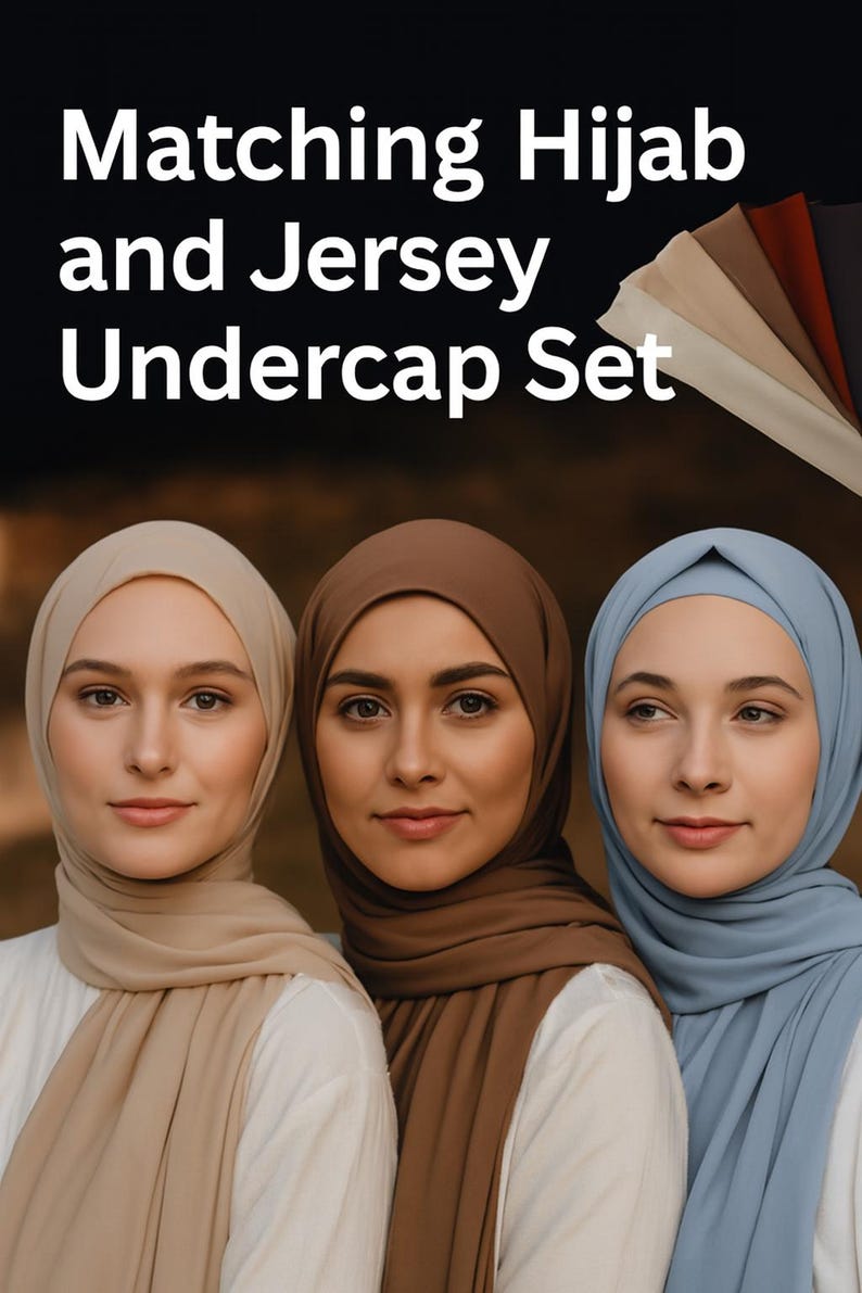 Chiffon Hijab & Jersey Undercap Matching Set - Etsy