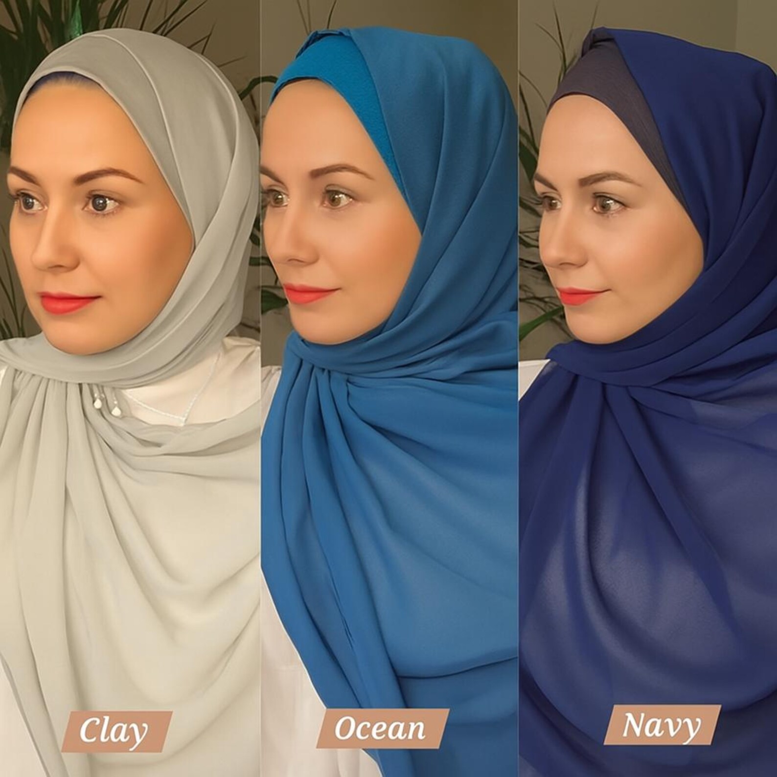 Chiffon Hijab & Jersey Undercap Matching Set - Etsy