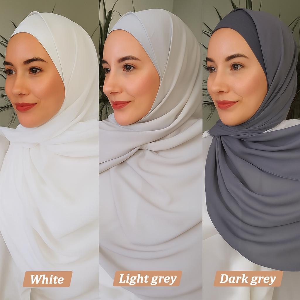 Chiffon Hijab & Jersey Undercap Matching Set - Etsy