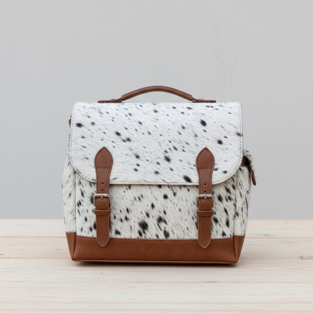 Cowhide Leather Backpack – Genuine Hair on Hide Western Rucksack ...