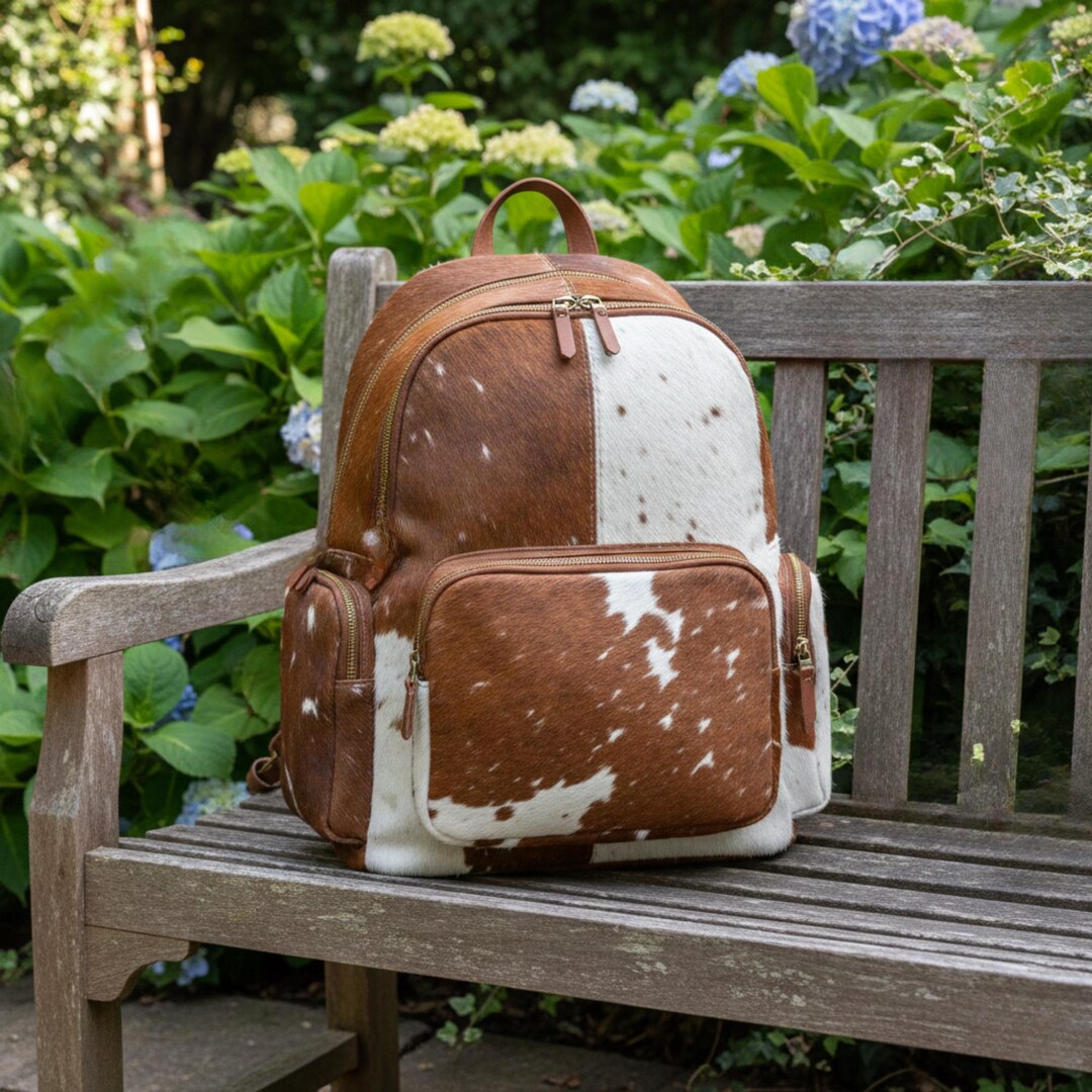Cowhide Leather Backpack | Hair-on Hide Backpack Purse | Western ...
