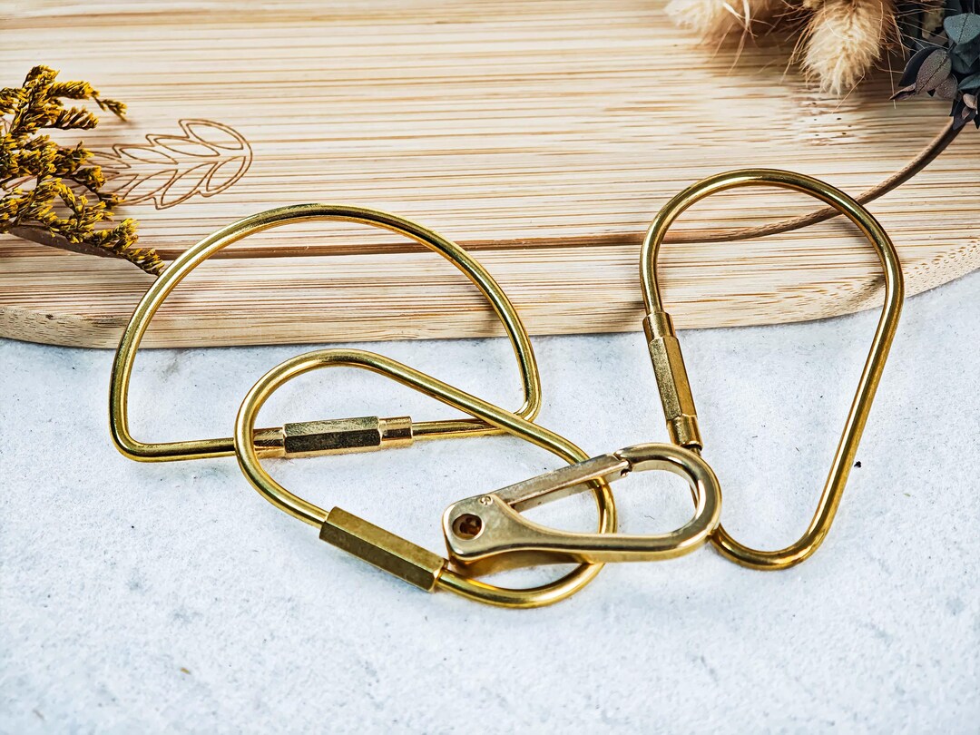 Brass D-ring, Metal U-shaped Keychain, Multipurpose Key Ring, Pure ...