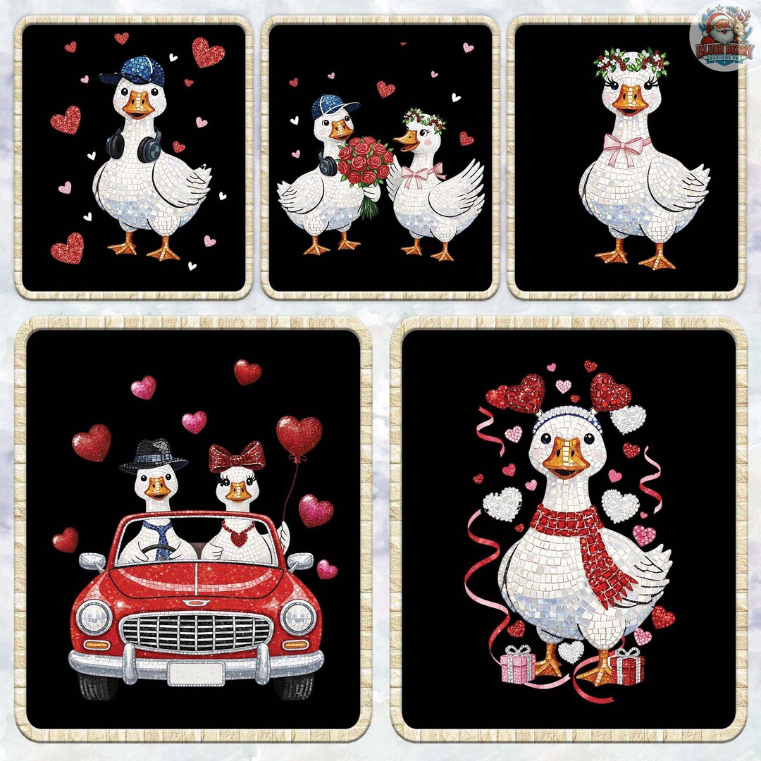 20+ Rhinestone Goose Png Bundle, Valentine's Day Png, Goose Valentine ...