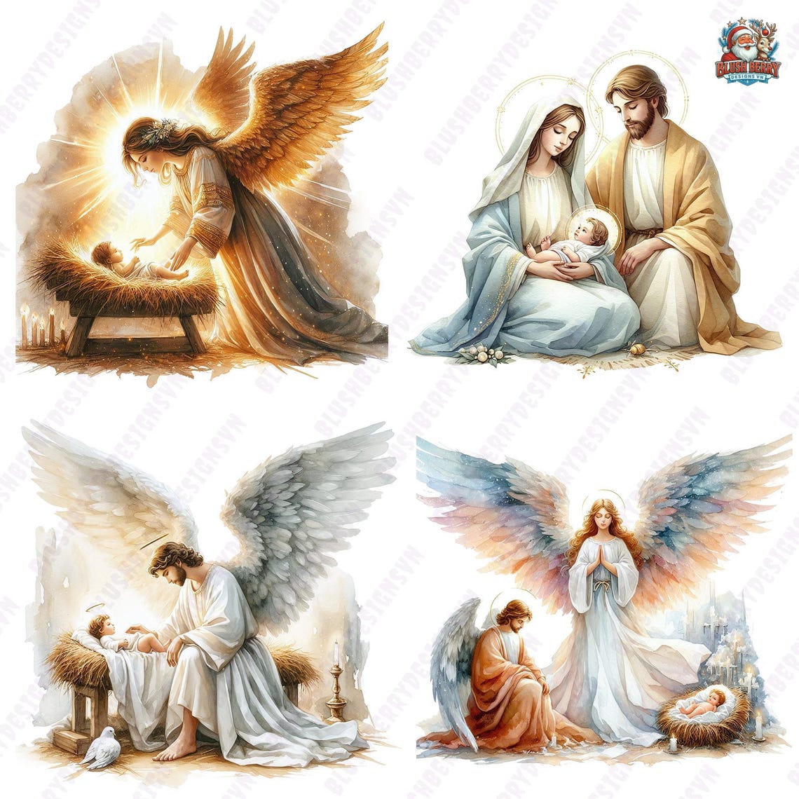 30+ Watercolor Christmas Nativity Scene Clipart, Christmas Scenes Png ...