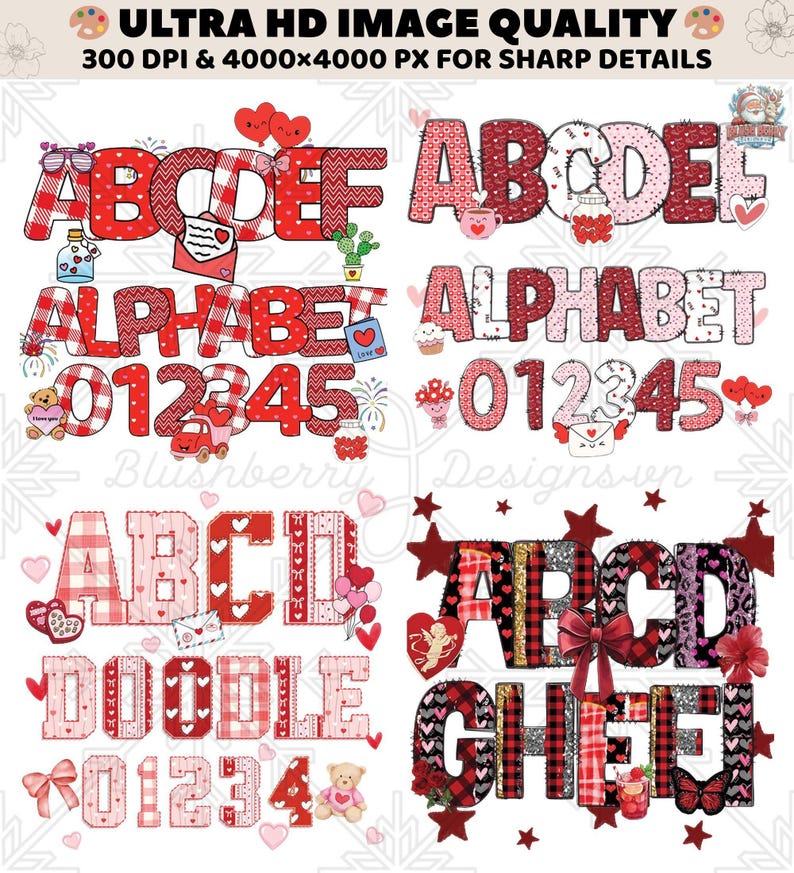 40+ Valentine Doodle Png Bundle, Valentines Fonts Png, Valentine ...
