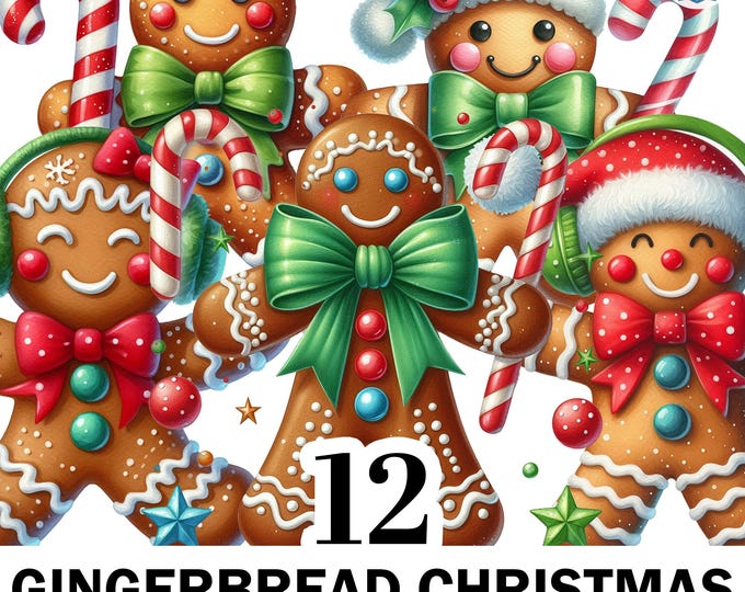 Gingerbread Men Clipart Bundle, Christmas Designs Png Graphics ...