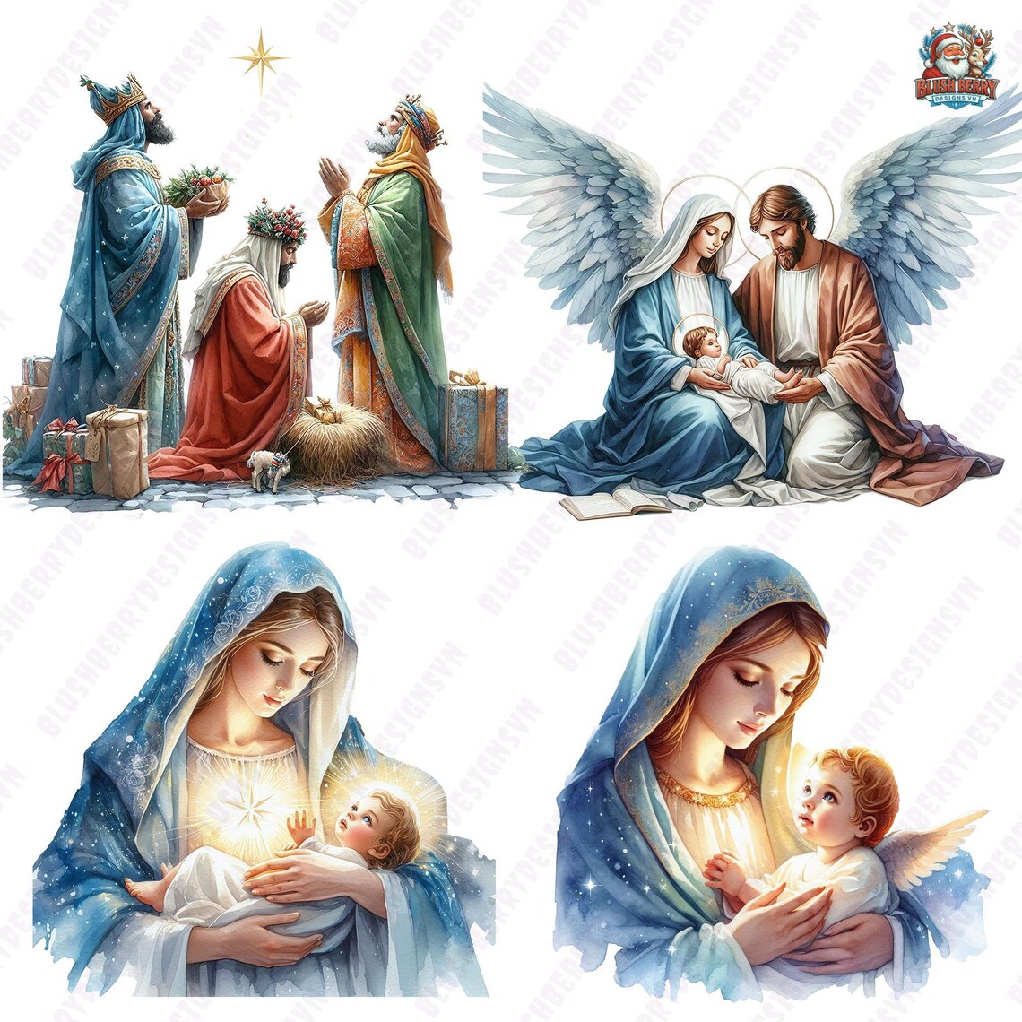30+ Watercolor Christmas Nativity Scene Clipart, Christmas Scenes Png ...