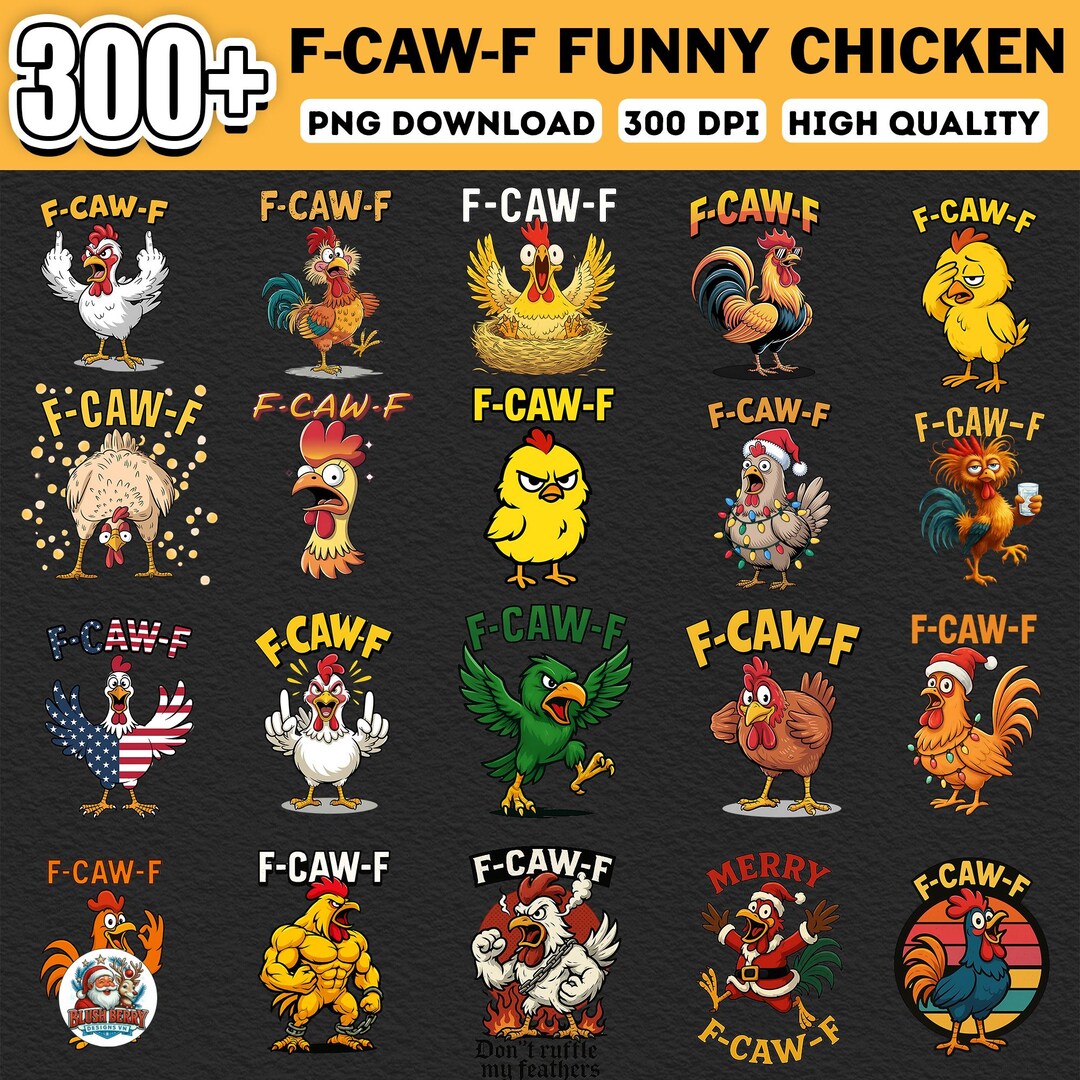300+ Chicken Middle Finger Png Bundle, F-caw-f Png, Screaming Chicken ...
