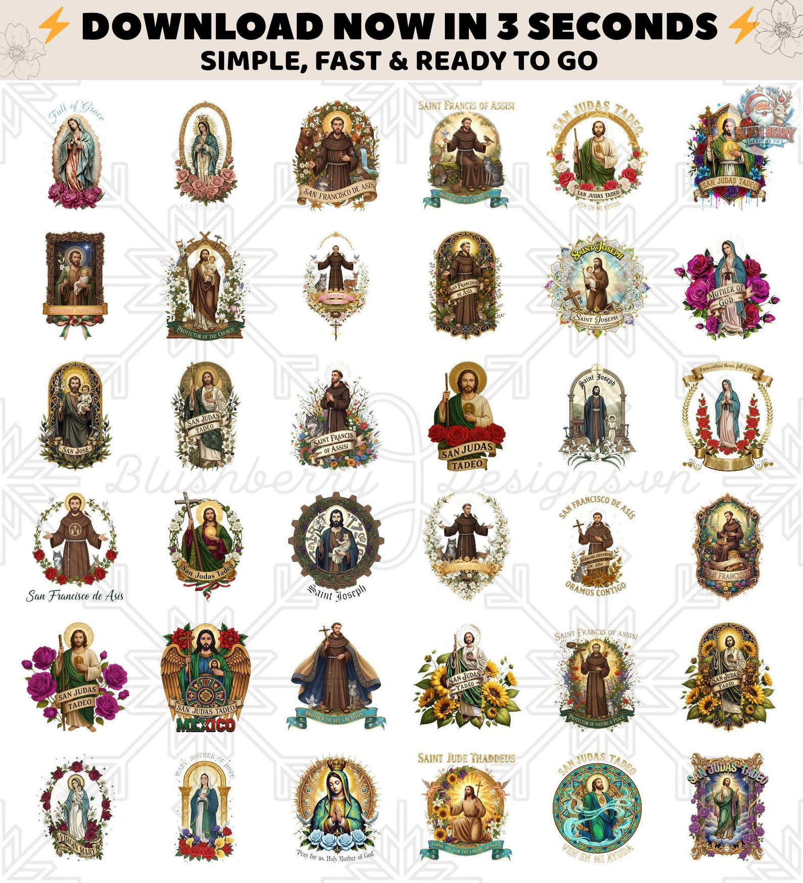 100+ Saints of Hope Png Bundle, Saint Francis of Assisi Png, Saint ...