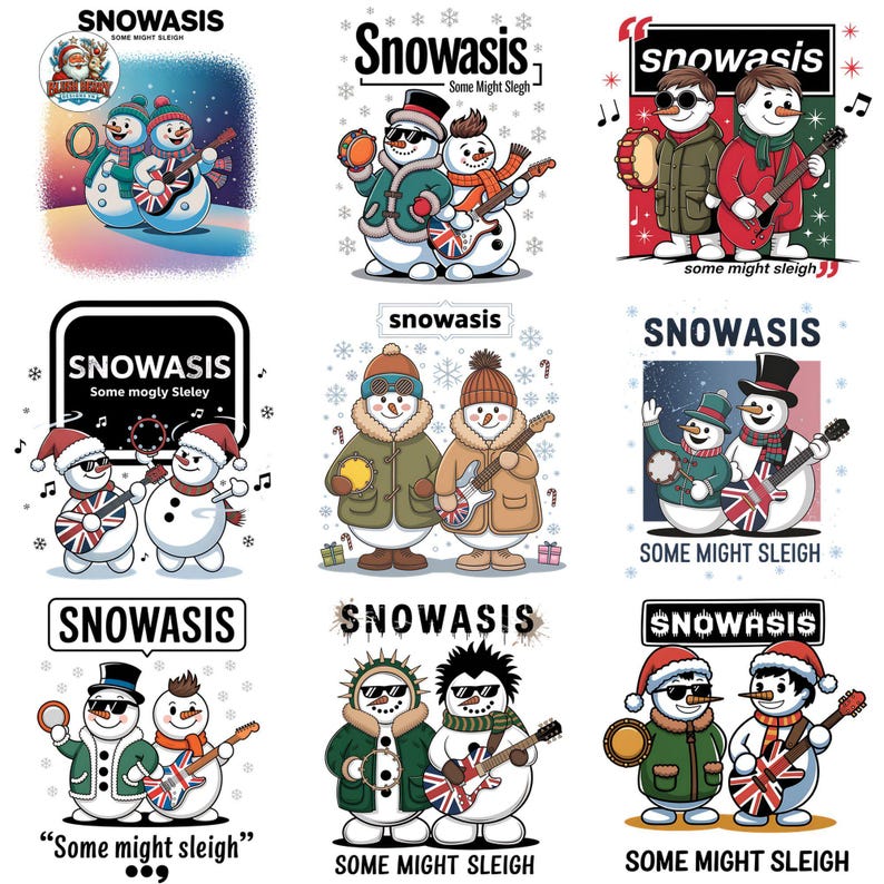 20+ Snowasis Png Bundle, Music Band Spoof Png, Some Might Sleigh Png ...