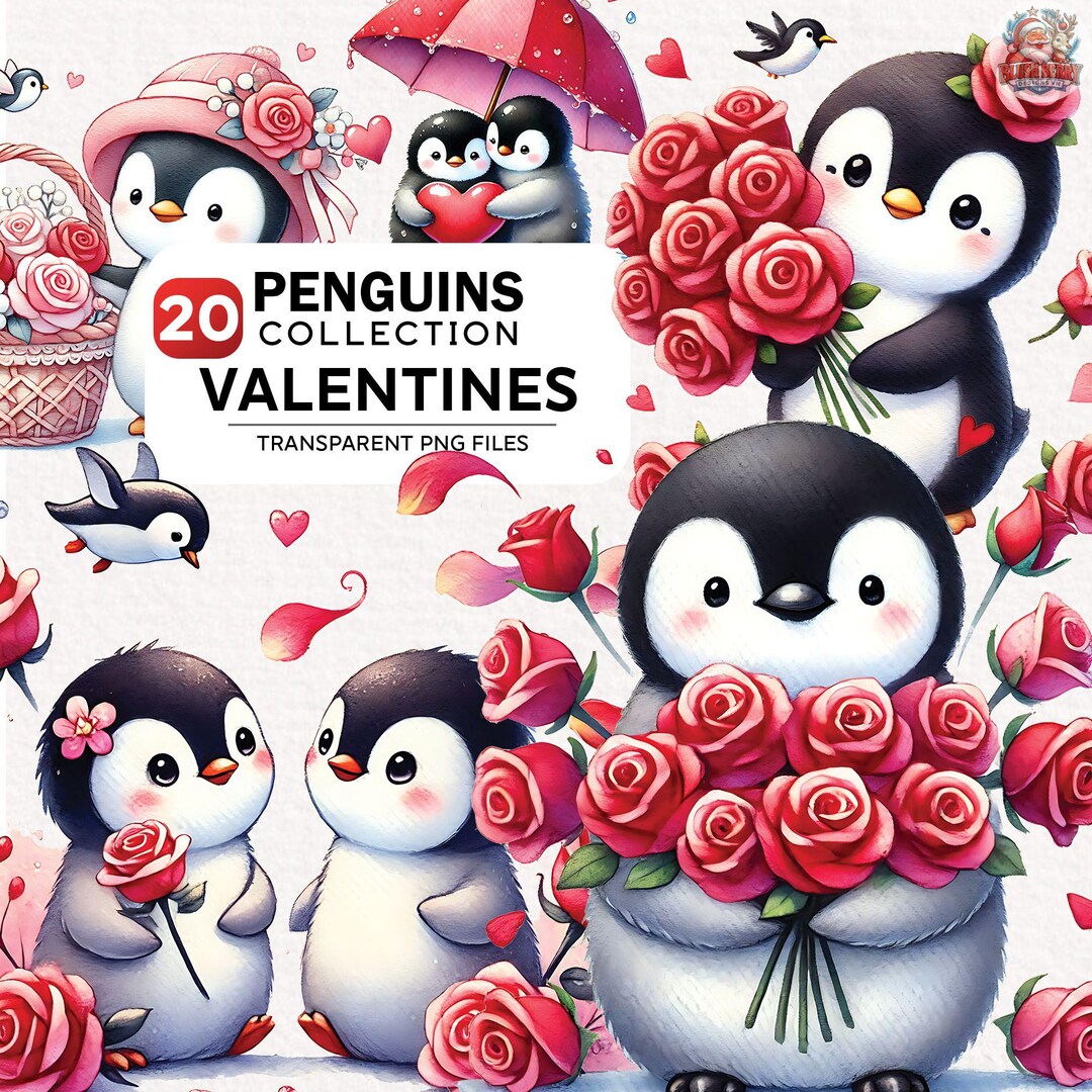 20+ Watercolor Penguins Clipart Bundle, Lovely Penguin Png, Cute ...