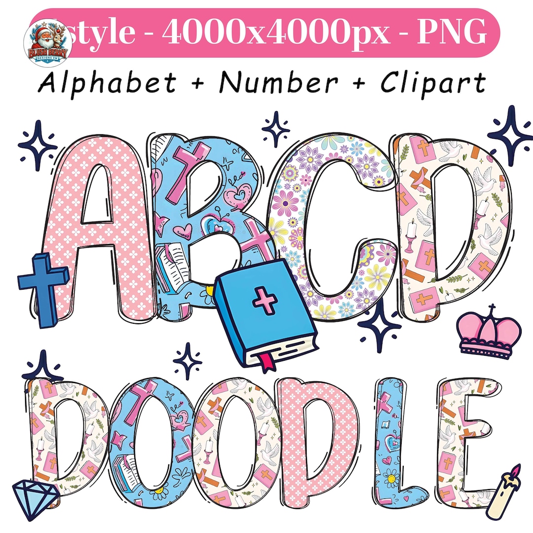 4+ Christian Alphabet Png Bundle, Christian Letters Png, Blessed Jesus ...