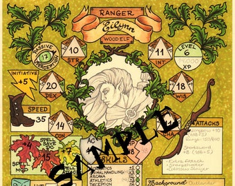 Sunflower Character Sheet Interactive PDF Printable for Your Dnd Char D ...