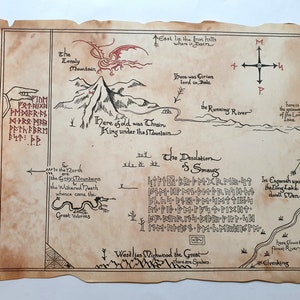Thrór's Map, the Hobbit Inspired, Thorin's Map - Etsy