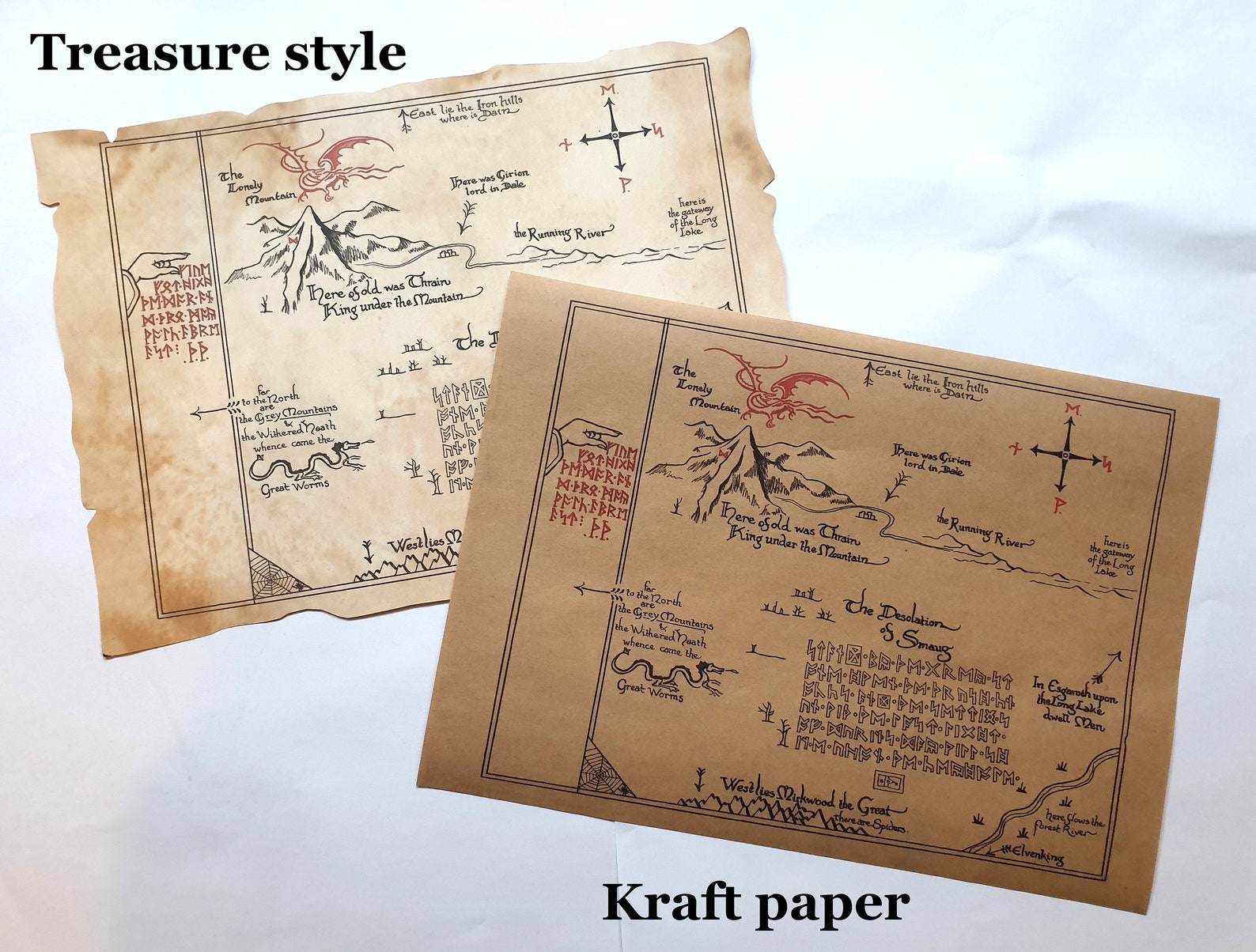 Thrór's Map, the Hobbit Inspired, Thorin's Map - Etsy UK