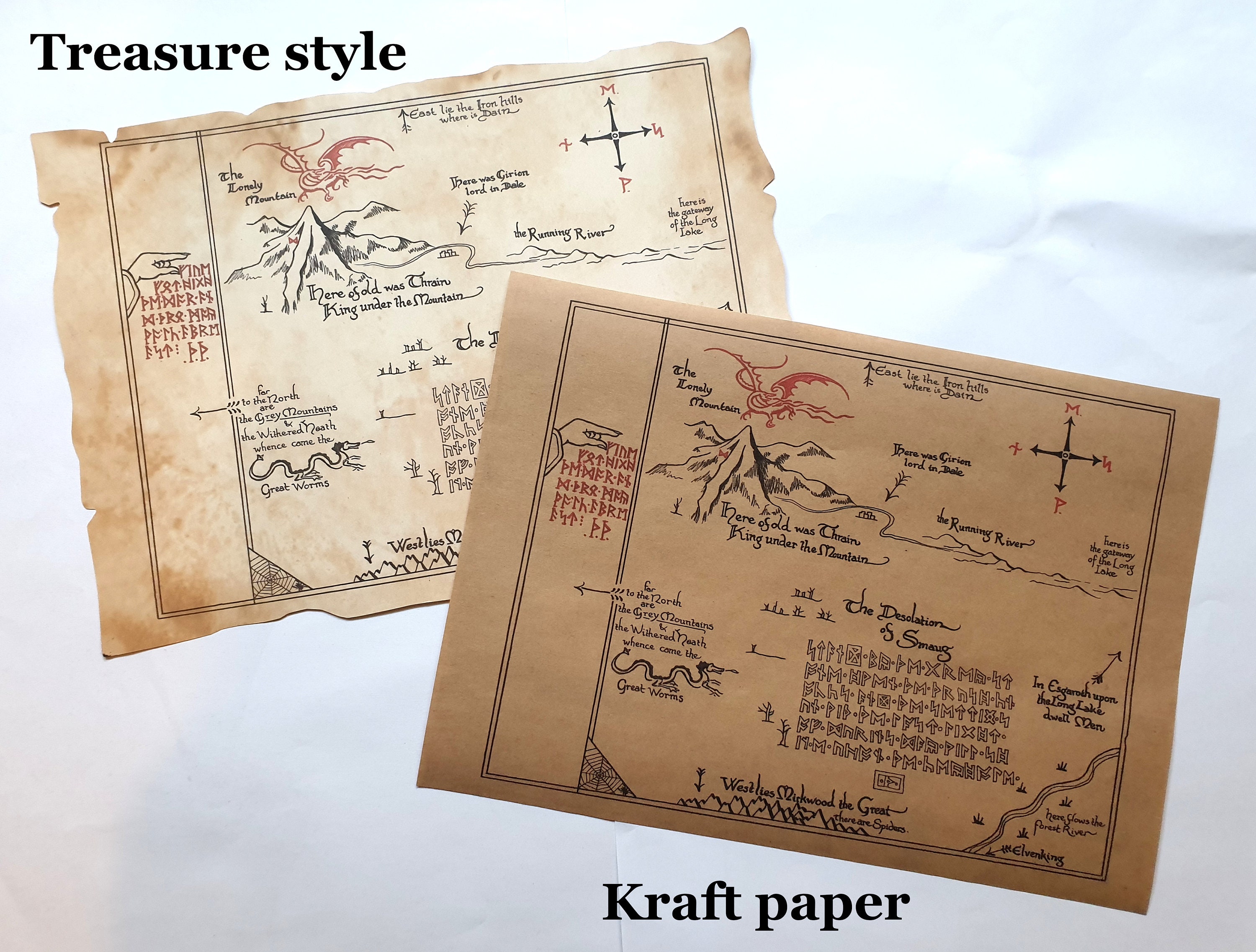 Thrór's Map the Hobbit Inspired Thorin's Map - Etsy UK