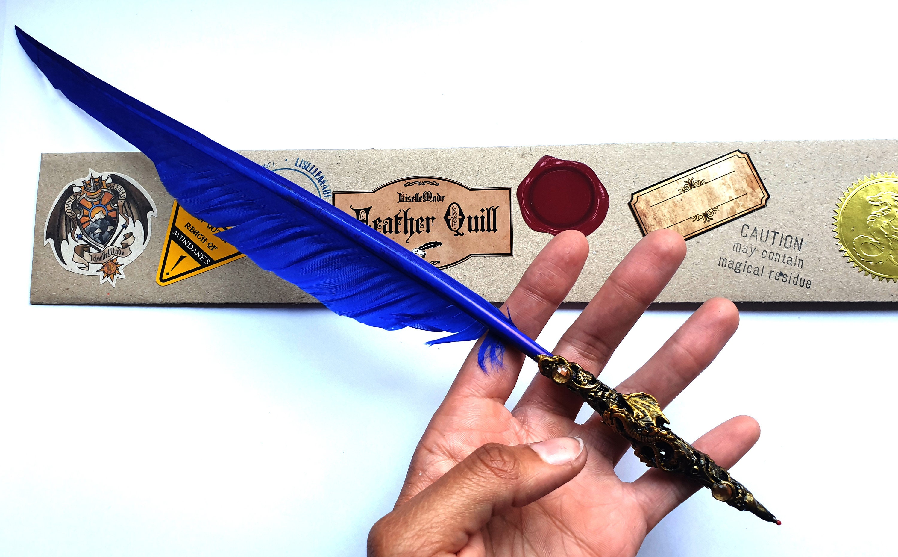 Blue Dragon Quill Faust Ballpoint Writing Quill College of - Etsy
