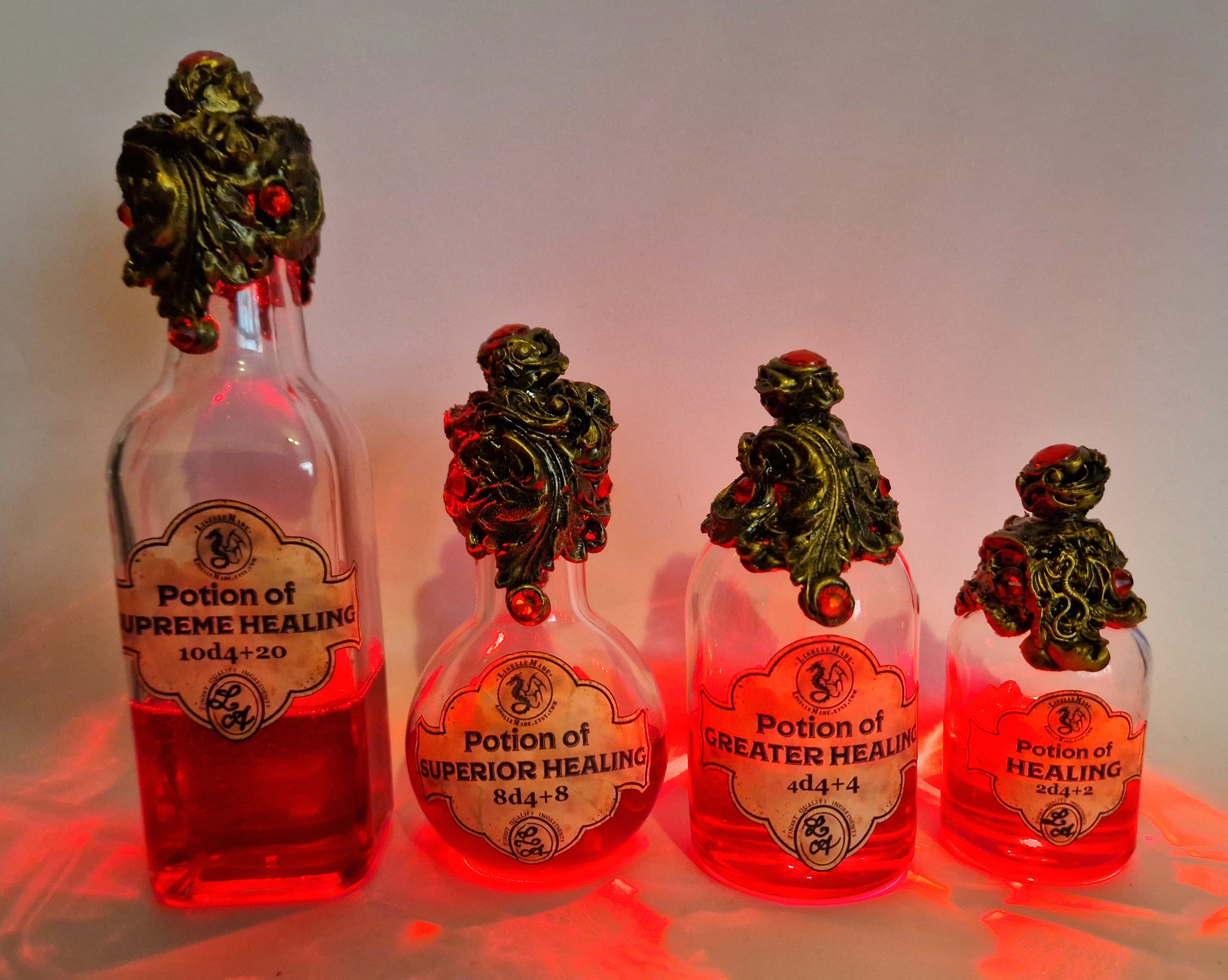 Dnd 5E Healing Potion Full Set With LED Light and D4 Dice - Etsy