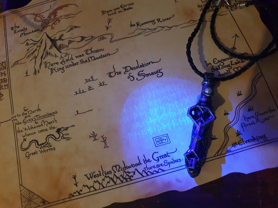 Thrór's Map With Glowing Moon Runes and UV Key, the Hobbit Inspired ...