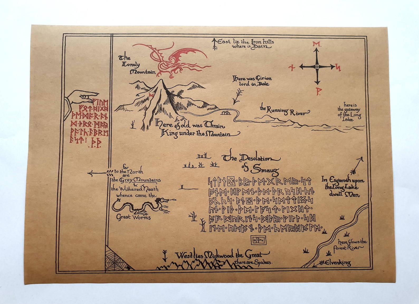 Thrór's Map the Hobbit Inspired Thorin's Map - Etsy