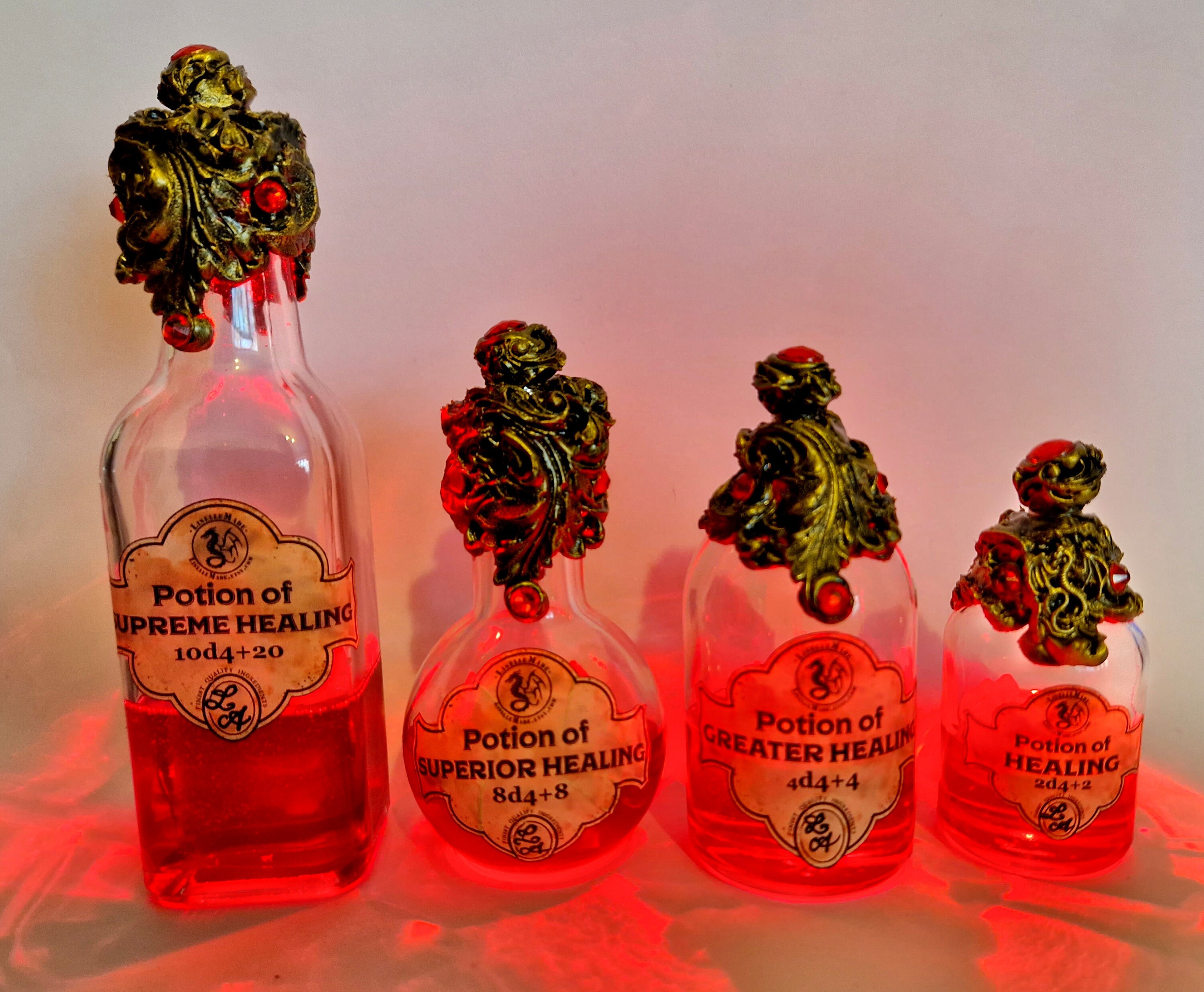Dnd 5E Healing Potion Full Set With LED Light and D4 Dice - Etsy