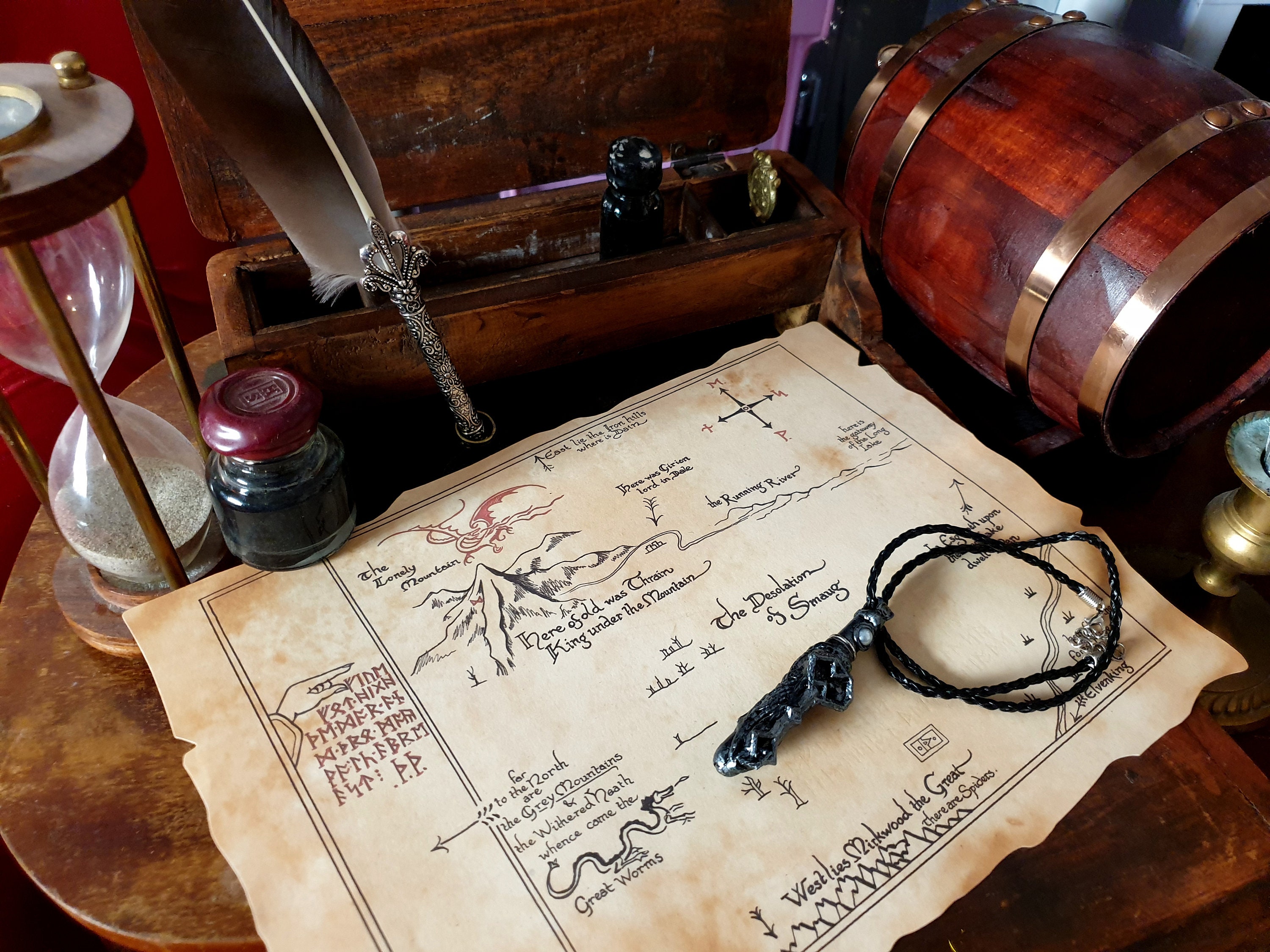 Thrór's Map With Glowing Moon Runes and UV Key the Hobbit - Etsy UK