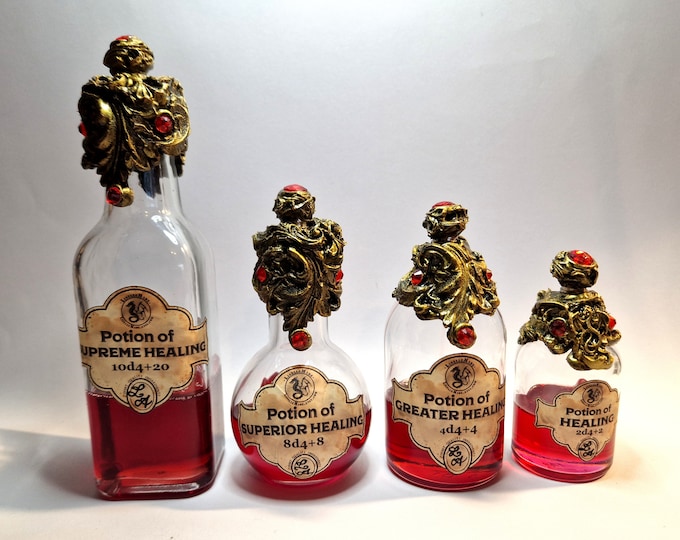 Dnd 5E Healing Potion Full Set With LED Light and D4 Dice - FREE ...