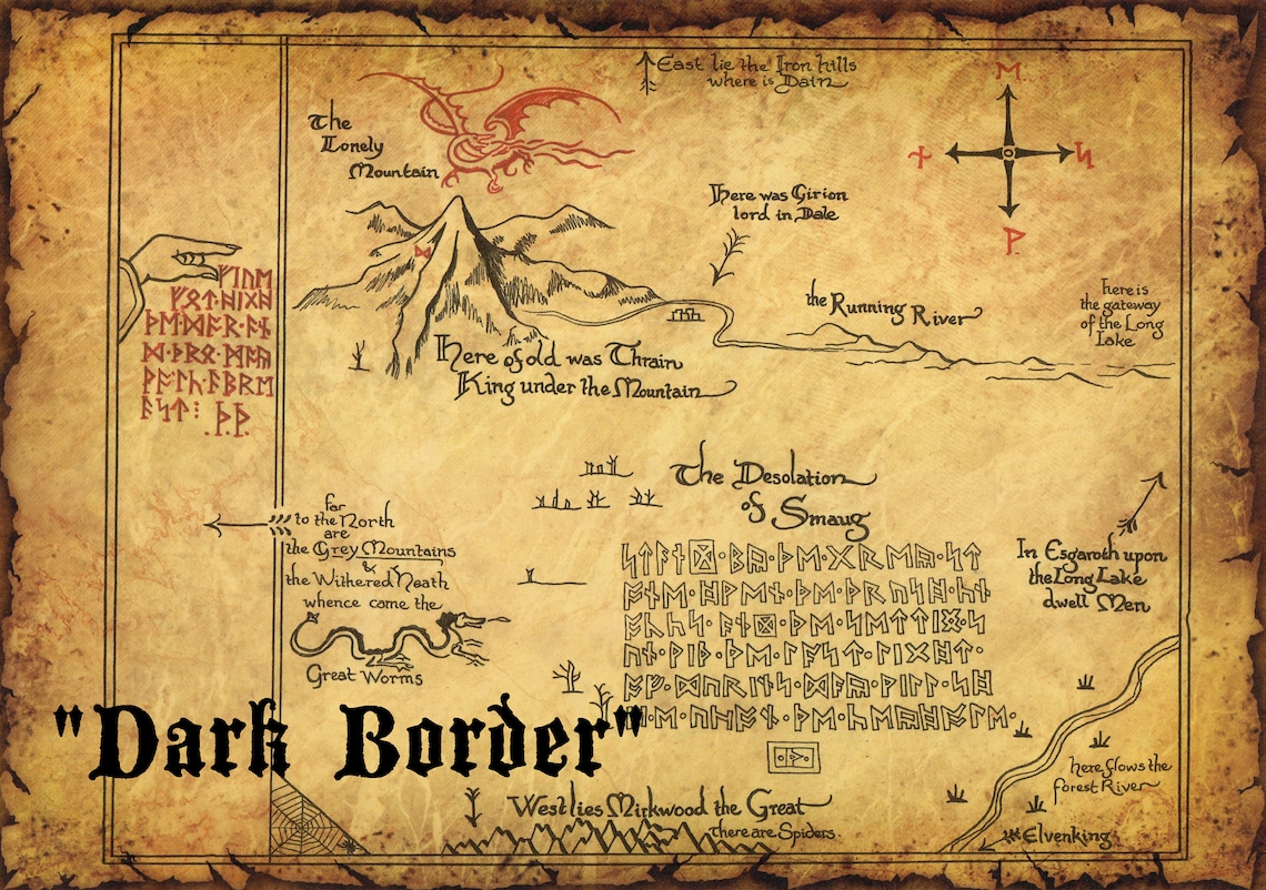 Thrór's Map the Hobbit Inspired Thorin's Map - Etsy Australia