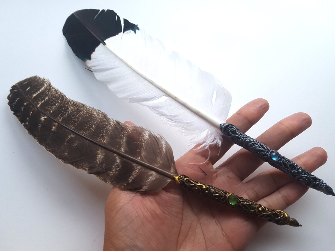 Griffin Quill Deluxe Ballpoint Feather Writing Pen | Etsy