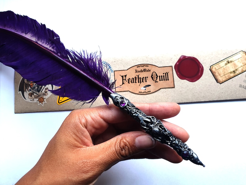 Drow Spider Quill Purple Ballpoint Writing Quill - Etsy