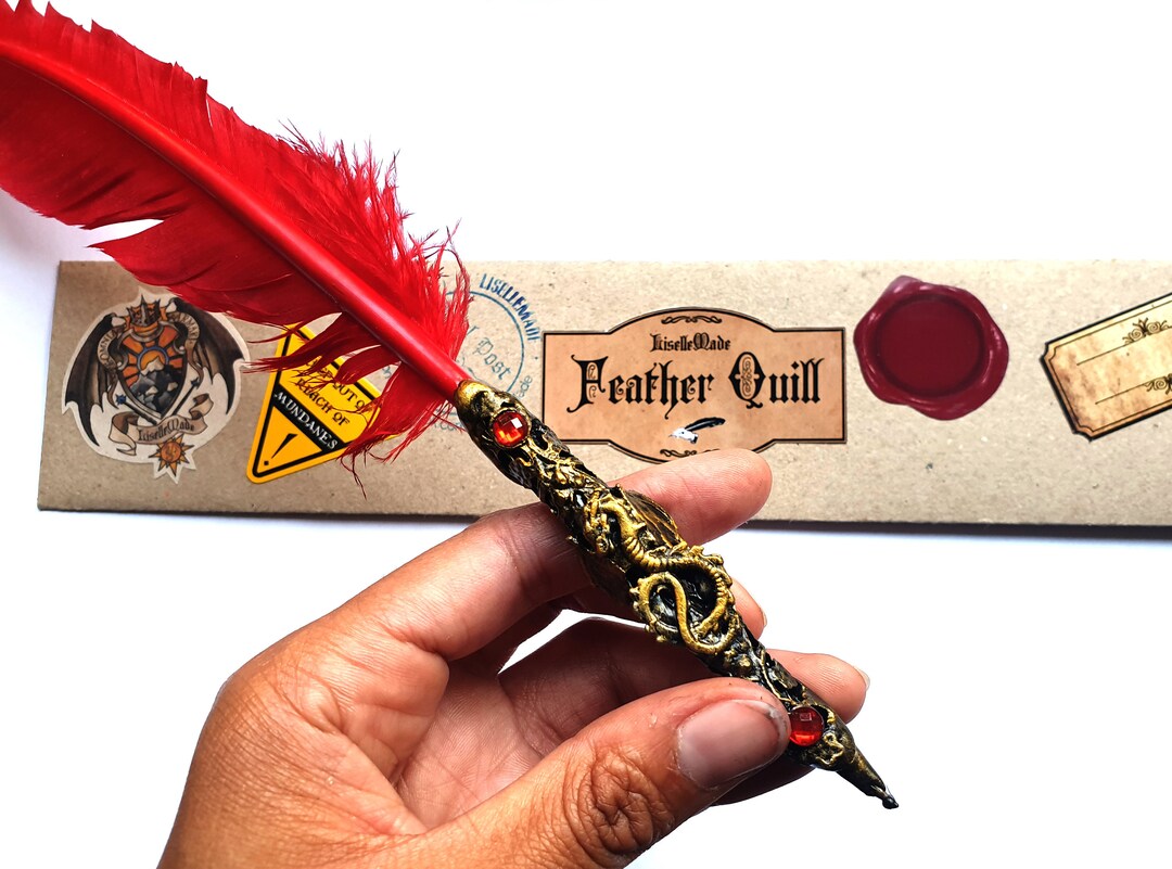 Red Dragon Quill - Ballpoint Writing Quill - FREE SHIPPING - Etsy