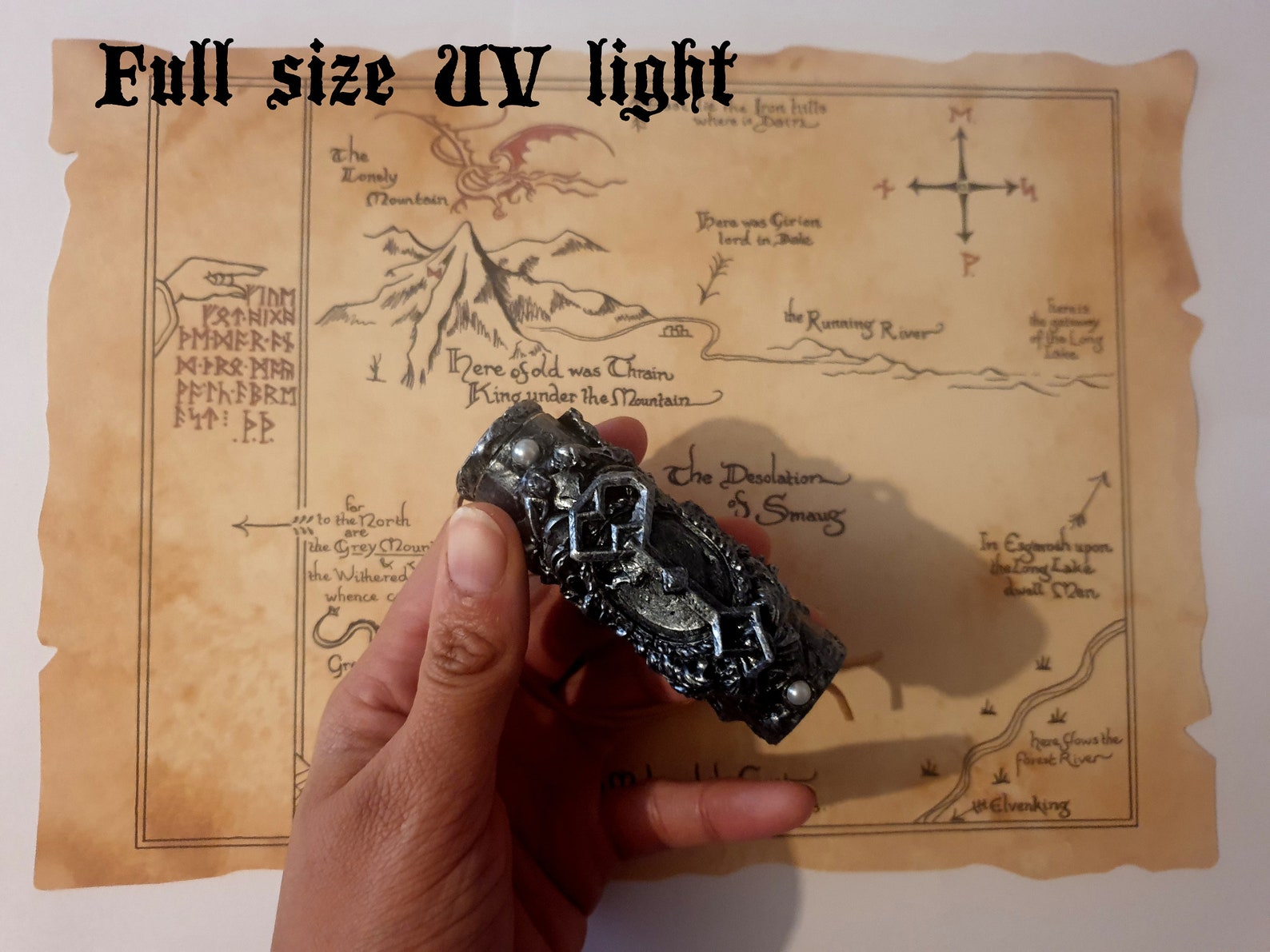 Thrór's Map With Glowing Moon Runes and UV Key the Hobbit - Etsy