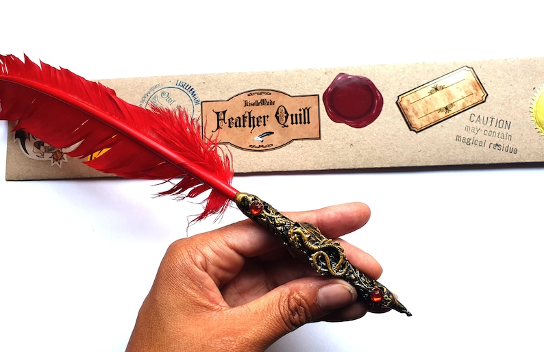 Red Dragon Quill Ballpoint Writing Quill FREE SHIPPING - Etsy
