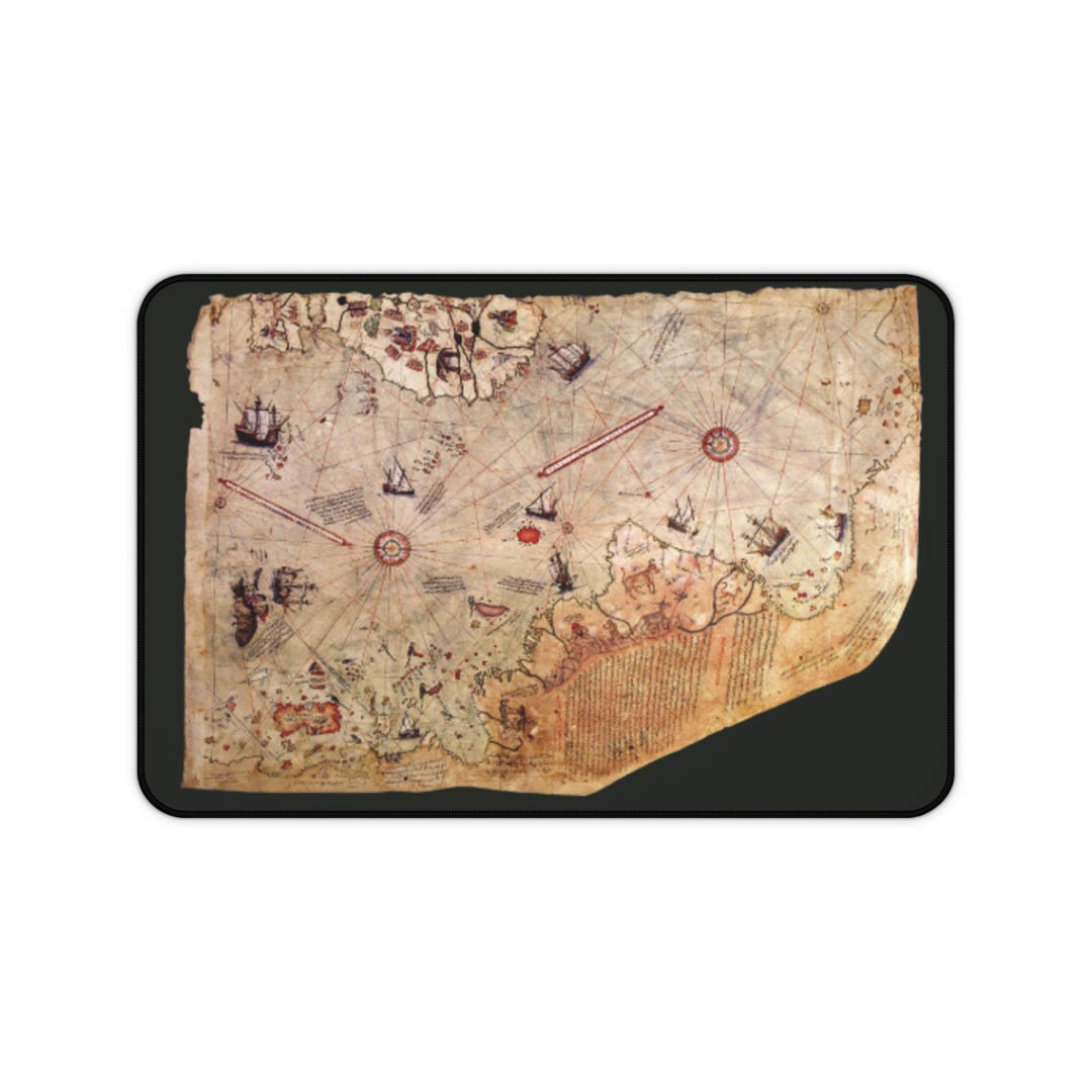 Piri Reis Map Desk Mat - Historical Map Workspace Decor, Nautical ...