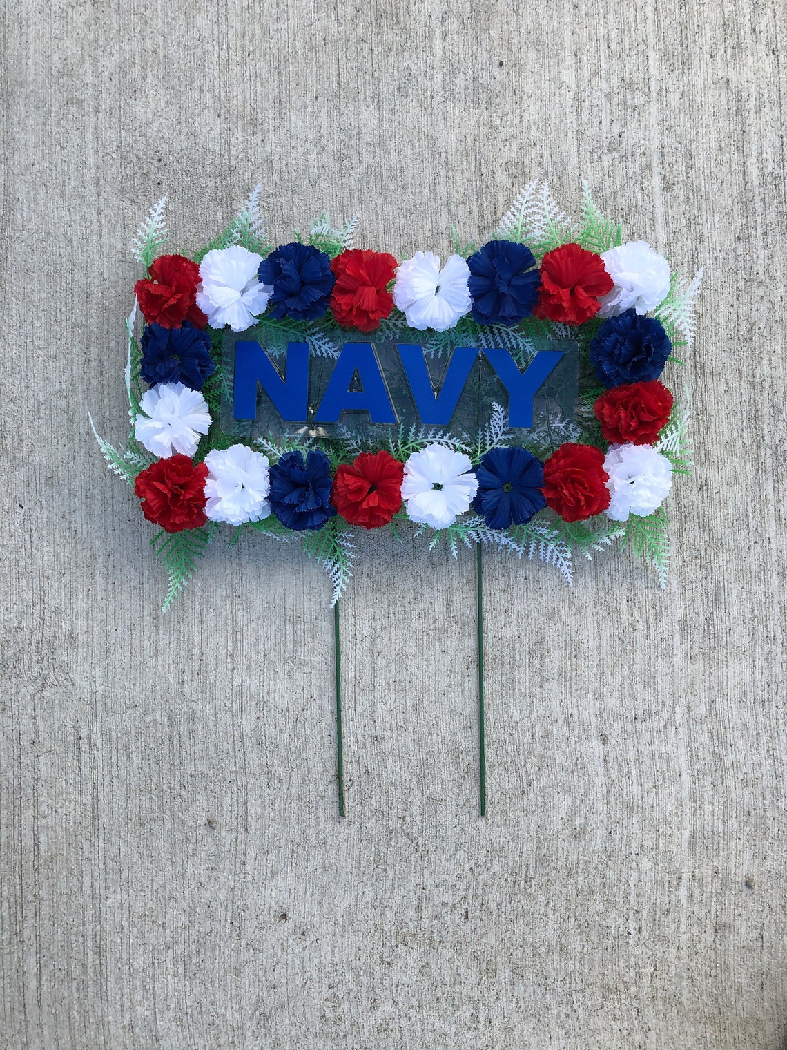 Patriotic Navy Military Red White & Blue Grave Cemetery - Etsy