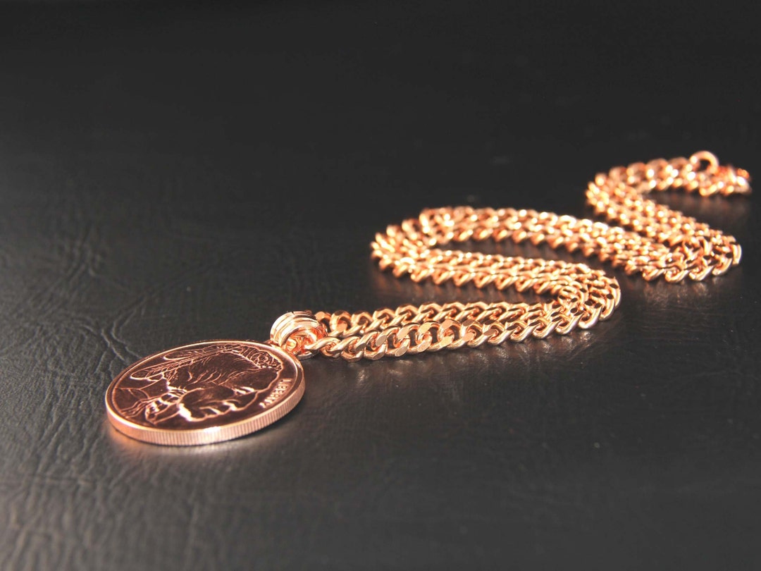 Mens Copper Pendant Necklace Anniversary Birthday Gift for Him ...