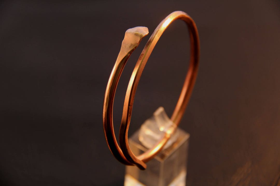 Snake Copper Bangle Serpentine Arm Jewelry Unique Anniversary Christmas ...