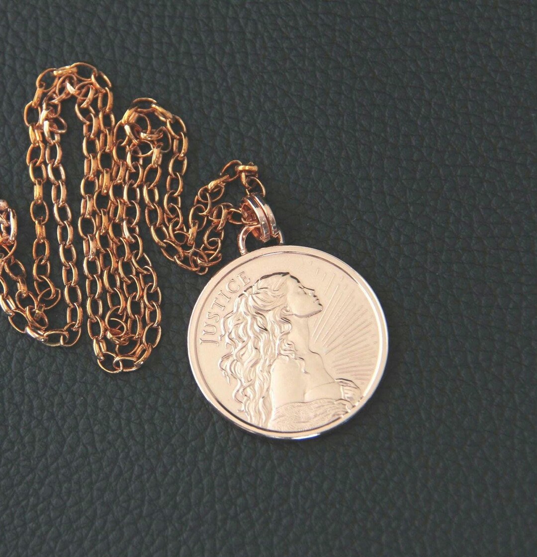 JUSTICE Copper Pendant Necklace: Statement Jewelry • WE1000 - Etsy