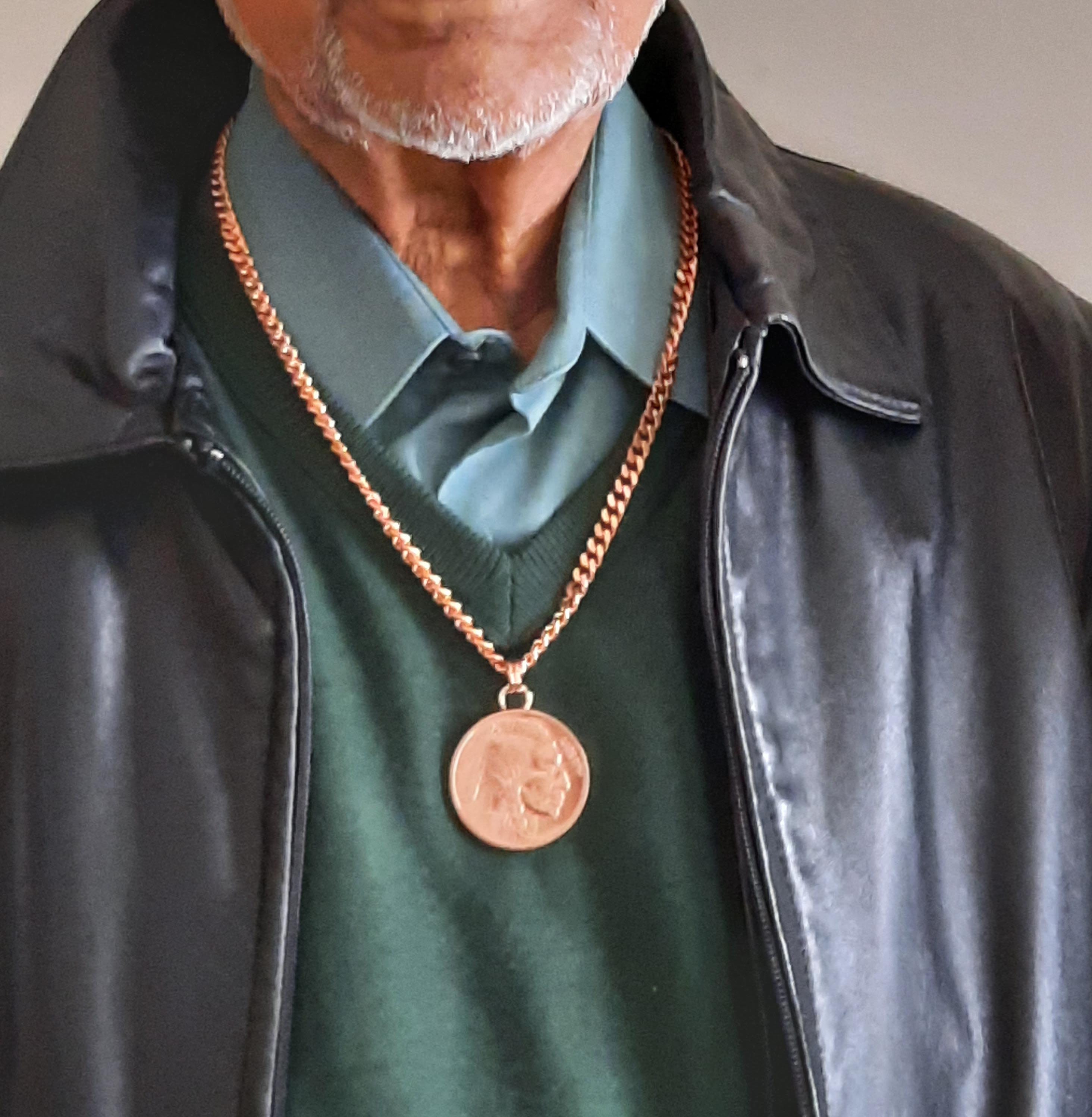 Mens Copper Pendant Necklace Anniversary Birthday Gift for Him ...