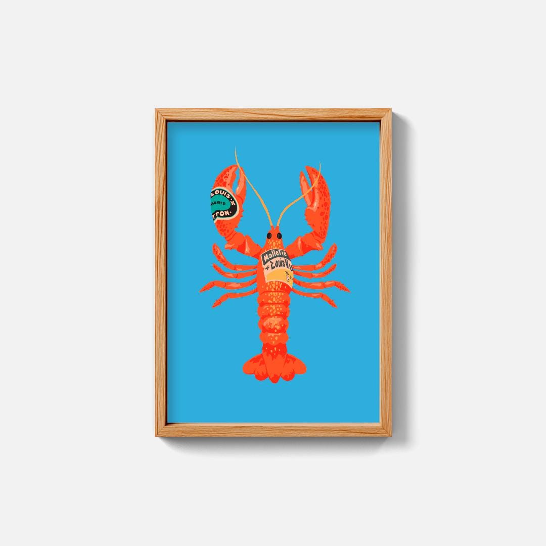 Label This – Labeled Lobster Digital Art Print, Surreal Pop Wall Art ...