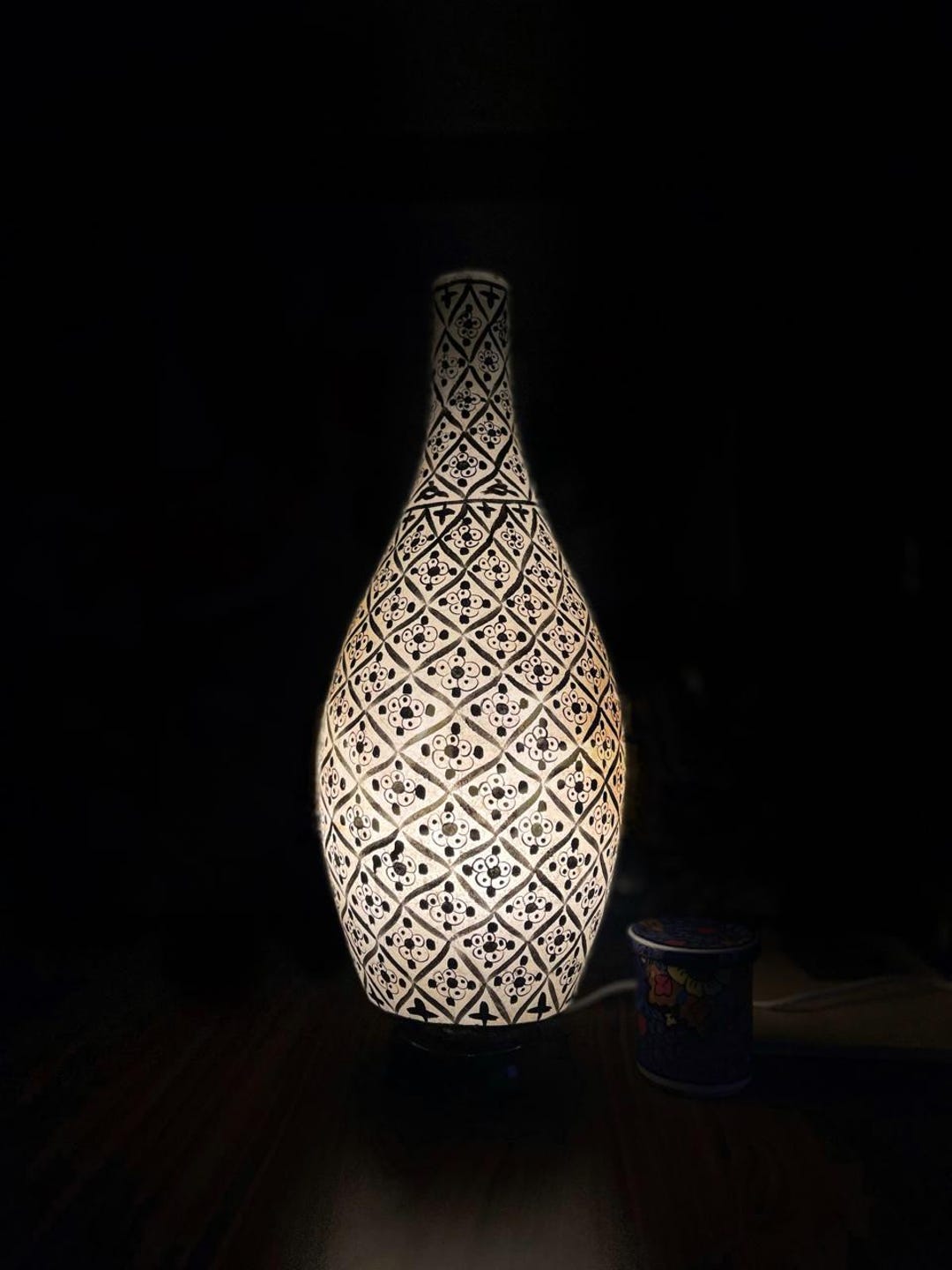Customize Handmade Surahi Camel Skin Lamp, Unique Hand Painted Bedside ...