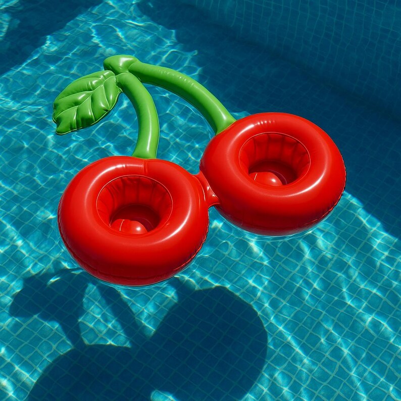 Inflatable Cherry Cup Holder – Aesthetic Floating Drink Holder for ...