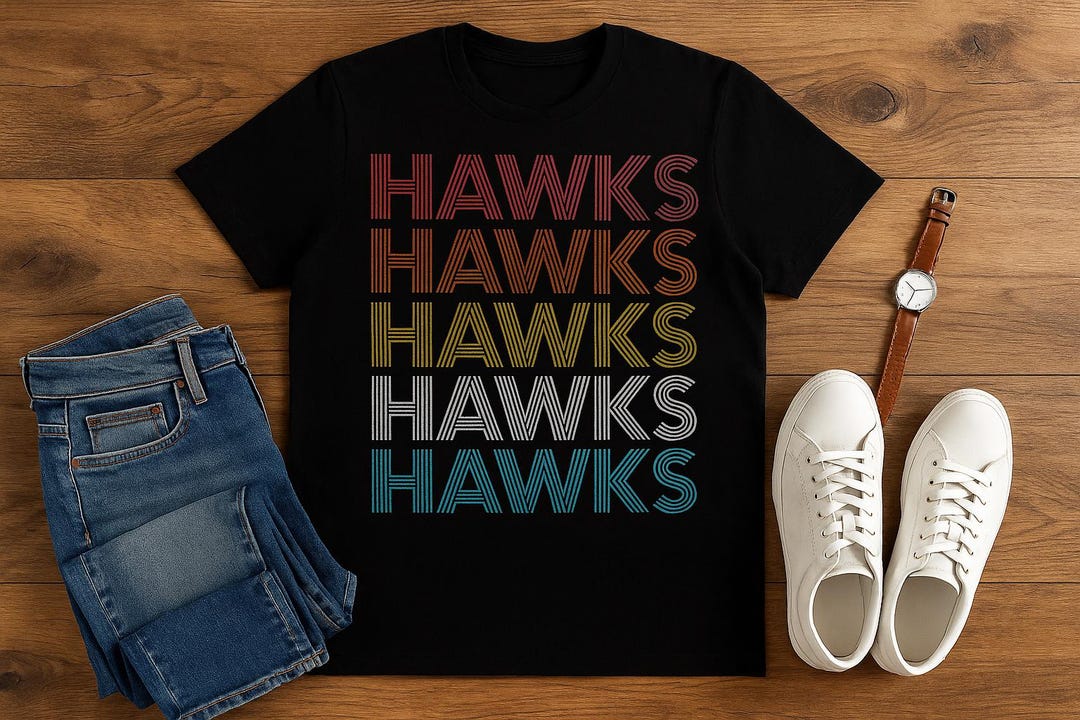 Retro HAWKS - Retro Vintage HAWKS- Colorful Typography Tee - Unisex ...