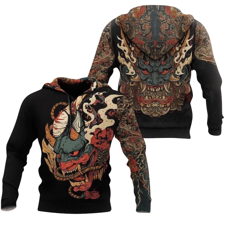 Oni Mask Shirt Hoodie - Etsy