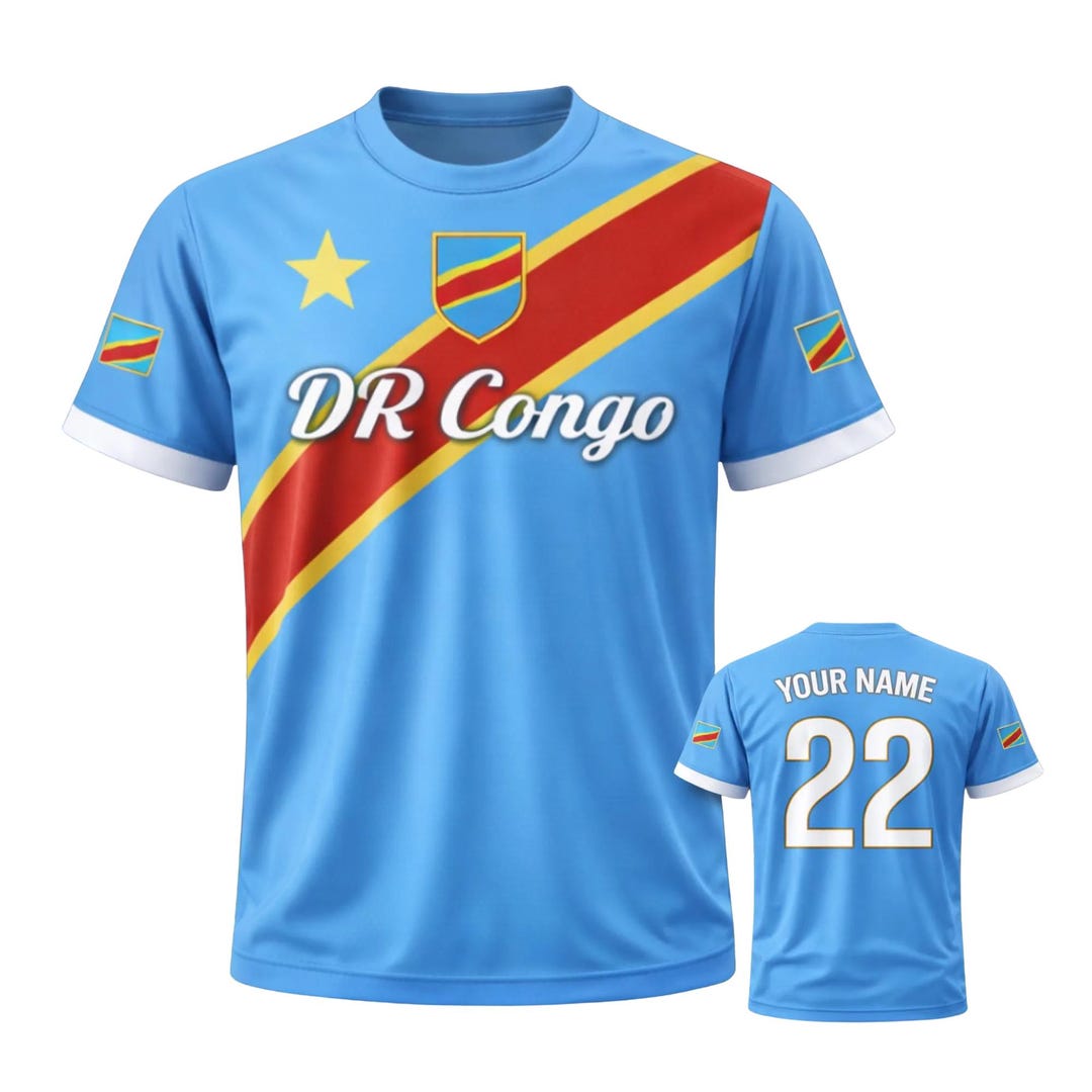 DR Congo Soccer Jersey, Custom Name & Number, Unisex Fan Shirt - Etsy